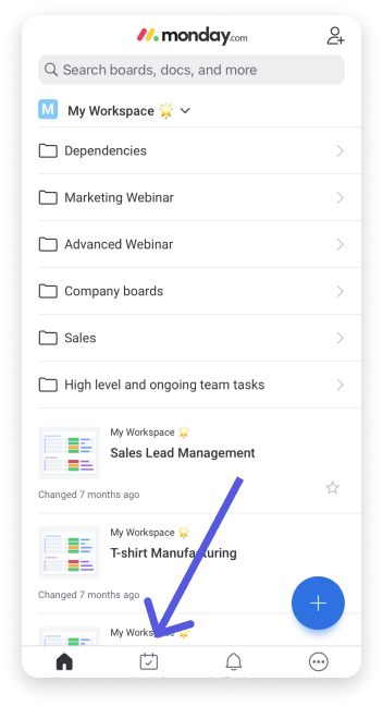 Mobile app - My Work – Support